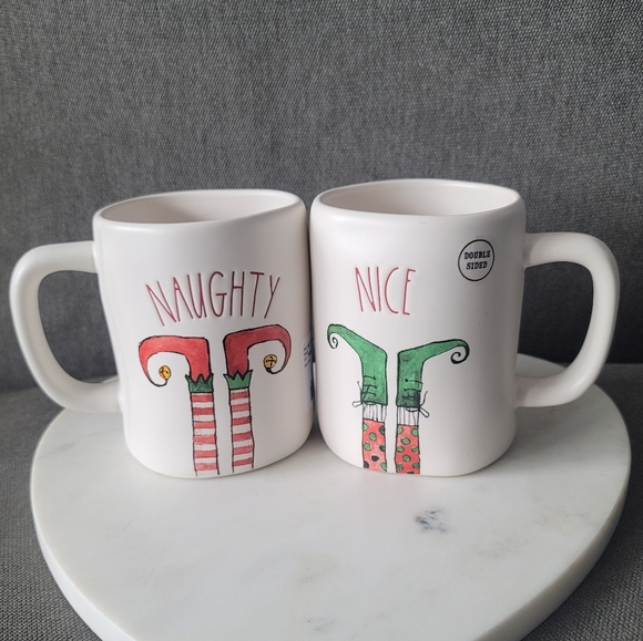 Rae Dunn | Dining | New Rae Dunn Naughty Nice Elf Doubled Sided Mug ...